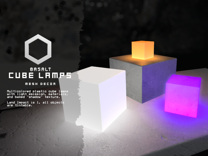 Second Life Marketplace - BASALT // Cube Lamps