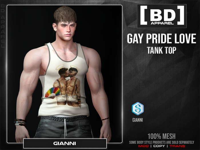 Second Life Marketplace - [BD] Gay Love Tank Top - Gianni