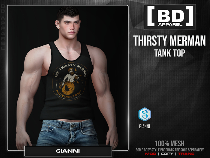 Second Life Marketplace - [BD] Apparel | Thirsty Merman Tank Top - Gianni