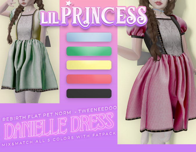 Second Life Marketplace - LilPrincess Danielle Dress FATPACK