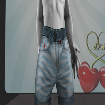 Second Life Marketplace - CFA Pin stripped light Denim Shorts (30Boxed)