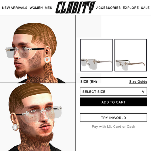 Second Life Marketplace - CLARITY - Chrome Frames ( Wear To Unpack)