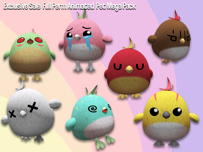 Second Life Marketplace - Full Perm Exclusive Animated Cartoon Pet MegaPack