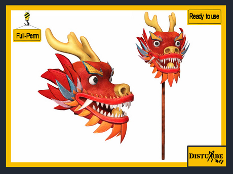 Second Life Marketplace - ::DisturbeD:: Chinese New Year Dragon Head w ...