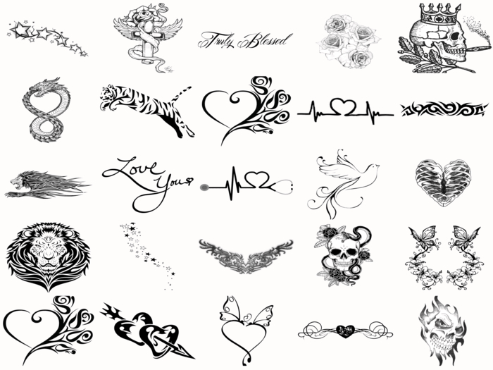 Second Life Marketplace - TATTOO PNG 512X512 SET #3 "BOXED"