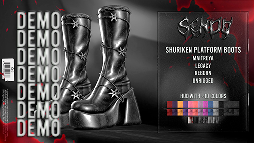 Second Life Marketplace - [SENDO] - Shuriken Boots (PACK) ADD - DEMO