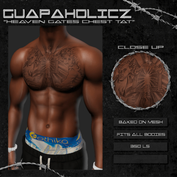 Second Life Marketplace - G$- Heaven Gates Chest Tat