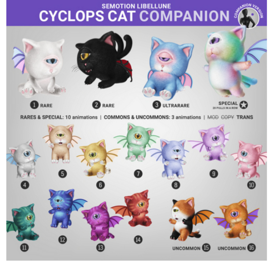 Second Life Marketplace - SEmotion Libellune Cyclops Cat ULTRARARE 03