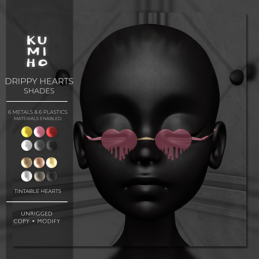 Second Life Marketplace - .[ KUMIHO ]. Drippy Hearts Shades