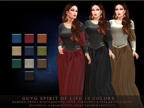 Second Life Marketplace - GGVG SPIRIT OF LIFE DRESS 10 COLORS