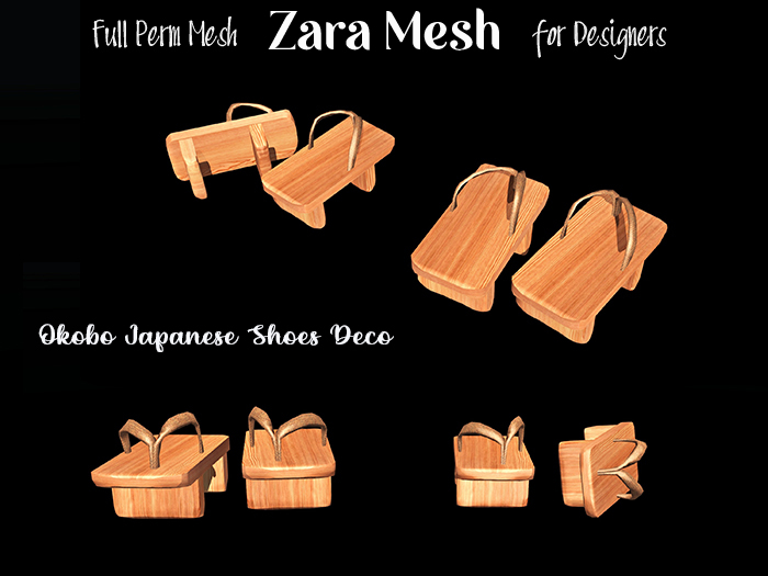 Second Life Marketplace - ZM - Clothes - Okobo Japanese Shoes Deco ...