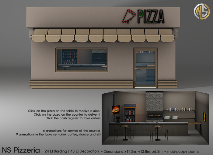 Second Life Marketplace - ::..NS..:: Pizzeria