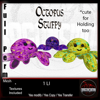 Second Life Marketplace - Full Perm Octopus Stuffy (2 versions)