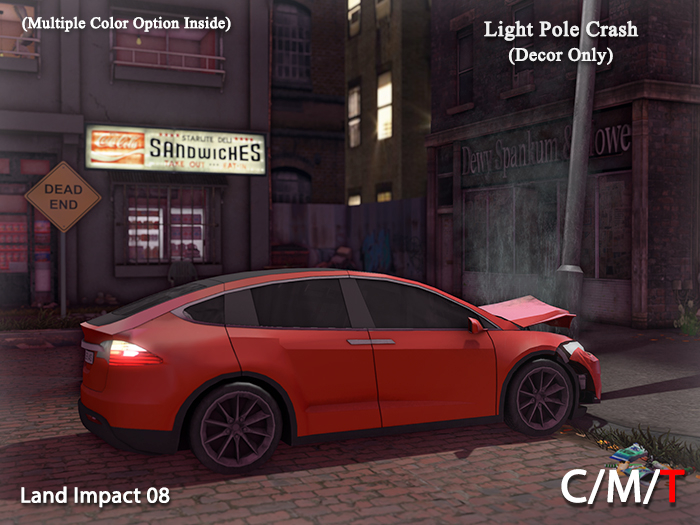 Second Life Marketplace - "Killer's" Light Pole Crash (Decor Only)
