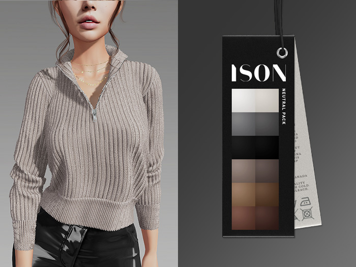 Second Life Marketplace - ISON - haley ribbed pullover (neutral)