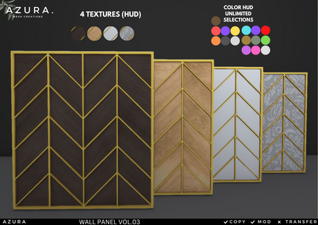 Second Life Marketplace - AZURA ::: WALL PANEL VOL.03 - Wall Art ...