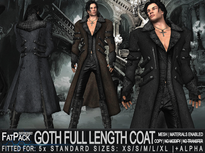 Second Life Marketplace - FATPACK - ZED 6x MESH Goth Distressed Full ...