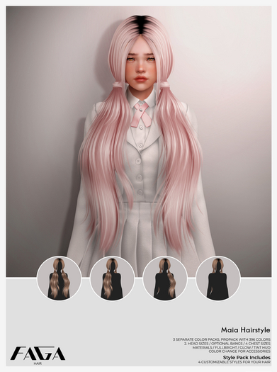 Second Life Marketplace - FAGA - Maia Hairstyle - [DEMO]