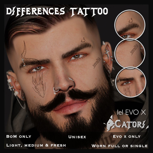 Second Life Marketplace - .catori. evo x differences tattoo {BoM} (add)