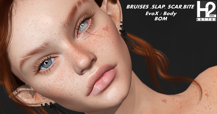 Second Life Marketplace - H2 - BRUISES ,SLAP, SCAR,BITE EvoX / Body BOM