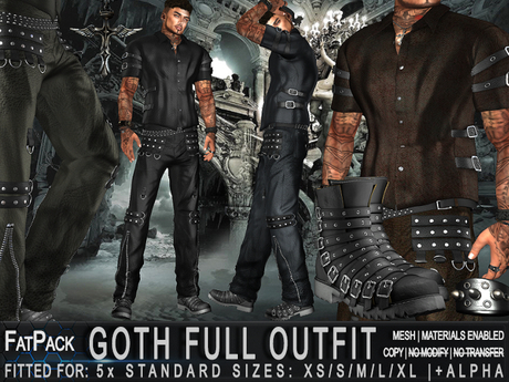 Second Life Marketplace - DEMO - ZED MESH MATERIALS ENABLED: Goth FULL ...