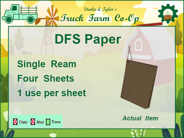 Second Life Marketplace - DFS Paper - X1