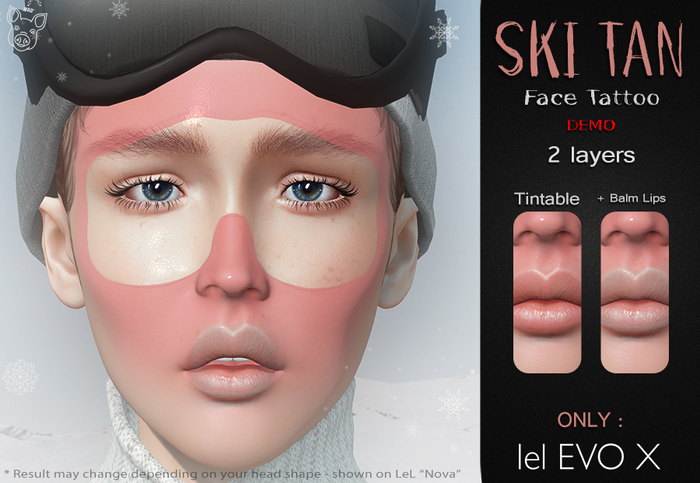 Second Life Marketplace - Mad' - Ski Tan FaceTattoo [DEMO] [BOM EvoX ...