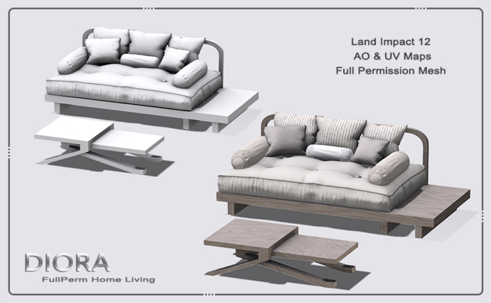 Second Life Marketplace - DIORA FullPerm 003 DayBed SET