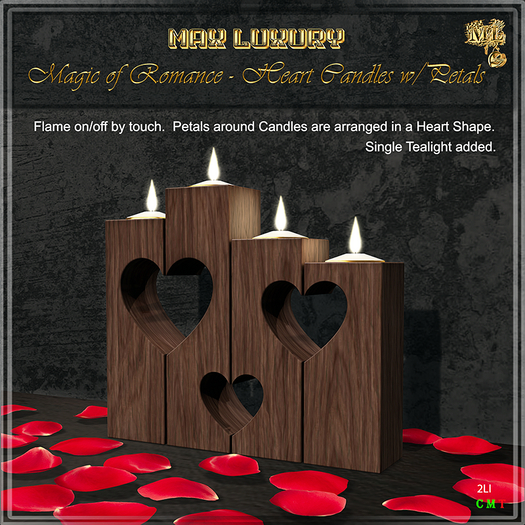 Second Life Marketplace - Max Luxury - Magic of Romance- Heart Candles ...