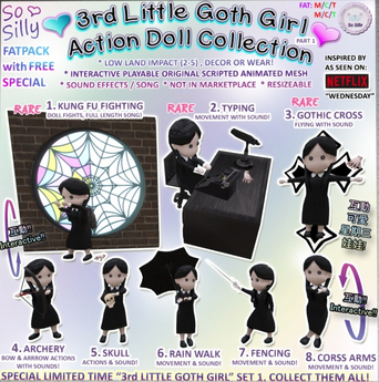 Second Life Marketplace - 02 RARE LITTLE GOTH GIRL-TYPING SO SILLY