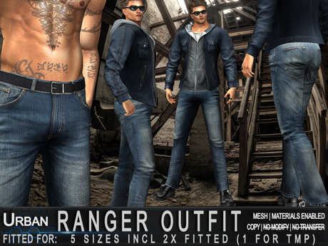 Second Life Marketplace - ZED MESH Urban Ranger Outfit: StraightLeg ...