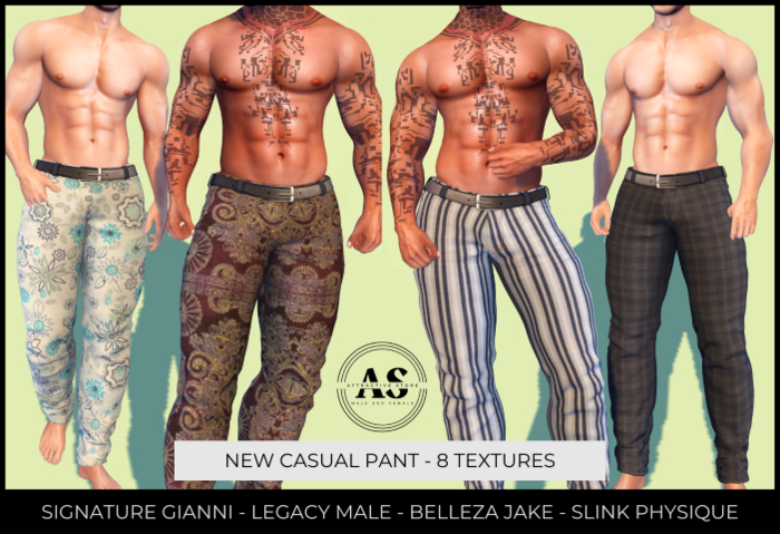Second Life Marketplace - NEW CASUAL PANT - FATPACK 8 colros ...