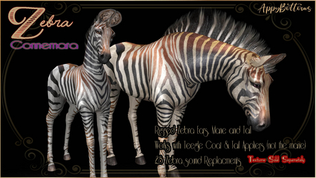 Second Life Marketplace - :AppyBottoms: TeeglePet - Zebra (Conne)