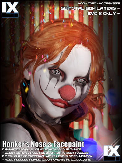 Second Life Marketplace - LVL9 Honker's Nose & Facepaint