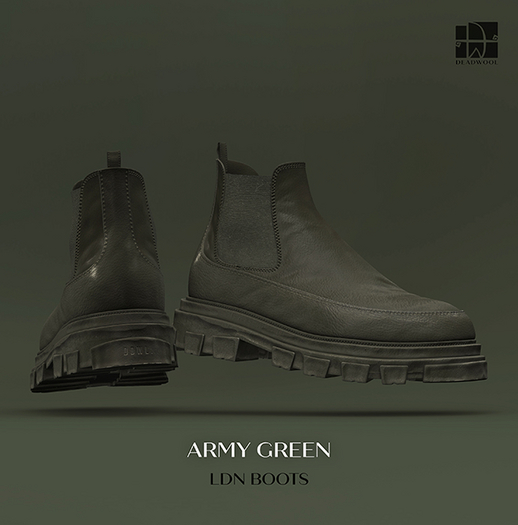 Second Life Marketplace - [Deadwool] LDN boots - army green