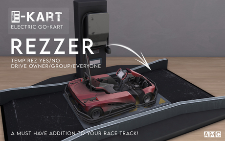 Second Life Marketplace - SALE! [amc] e-kart system (full) + racetrack