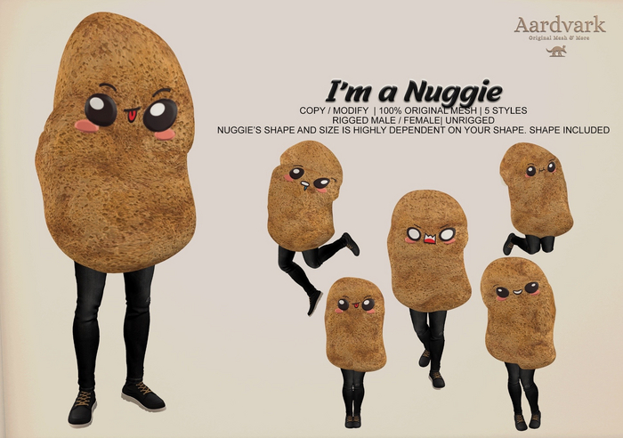 Second Life Marketplace - Aardvark : I'm a Nuggie - Stuffed