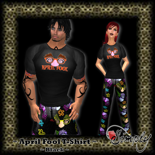 Second Life Marketplace - ~Simply~ April Fool T Shirt Black April Fools ...