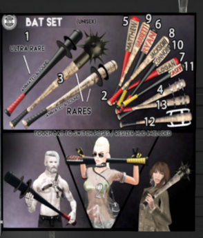 Second Life Marketplace - 02-[Since1975] - Bat Set - Wheel RARE