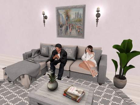 Second Life Marketplace - L SHAPE SOFA WITH DECOR