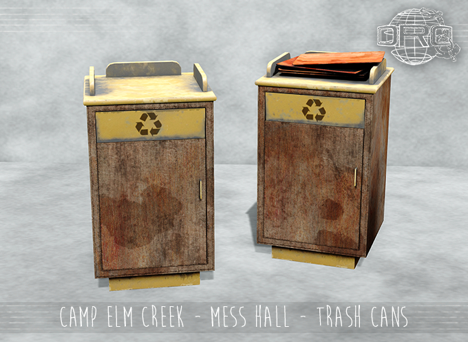 Second Life Marketplace - -DRD- Camp Elm Creek - Mess Hall - Trash Cans