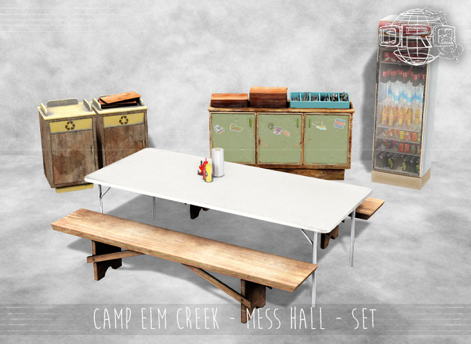 Second Life Marketplace - -DRD- Camp Elm Creek - Mess Hall - Set