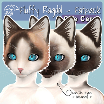 Second Life Marketplace - +QC+ Fluffy Ragdoll Katy Cat BOM Mod - Fatpack