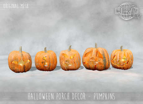Second Life Marketplace - -DRD- Halloween Porch Decor - Pumpkins