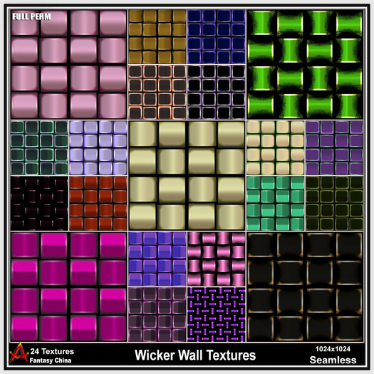 Second Life Marketplace - Wicker Wall Textures - Full Perm 24 Wicker ...
