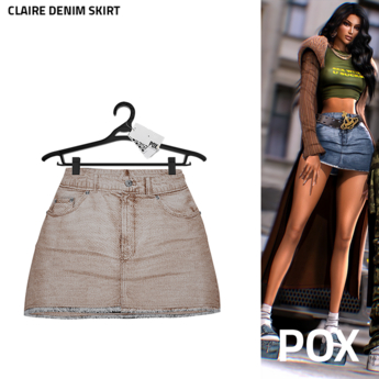 Second Life Marketplace - POX - Claire.Denim-Skirt in Beige