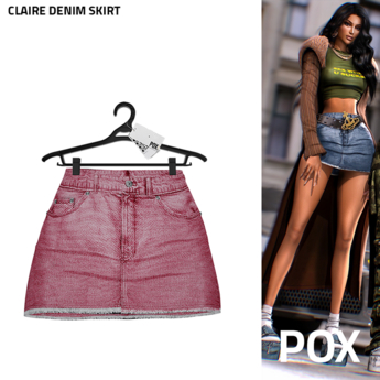 Second Life Marketplace - POX - Claire.Denim-Skirt in Hot-Pink