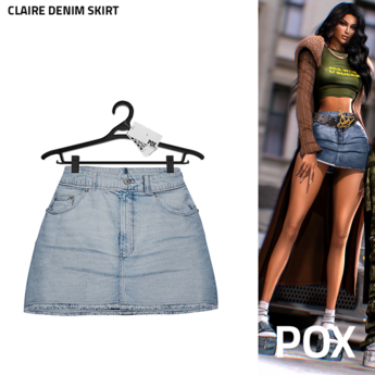 Second Life Marketplace - POX - Claire.Denim-Skirt in Light