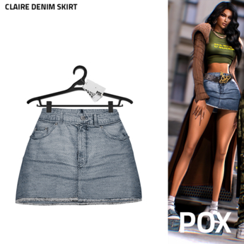 Second Life Marketplace - POX - Claire.Denim-Skirt in Light-Wash