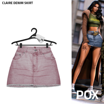 Second Life Marketplace - POX - Claire.Denim-Skirt in Pink